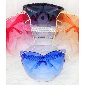 Accessories | Rhinestone Embellished Face Shields | Poshmark